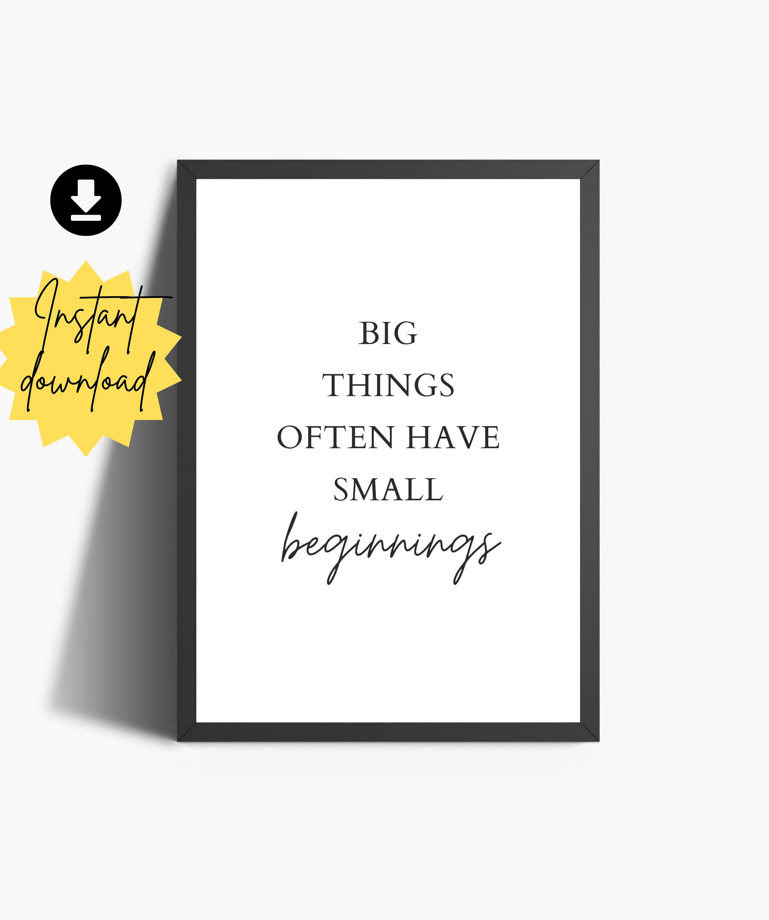 Small Beginnings Quotes Inspirational Wall Art Big Things Have Small