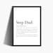 Step Dad Definition Print Step Dad Gifts Step Dad Fathers Day Gift ...