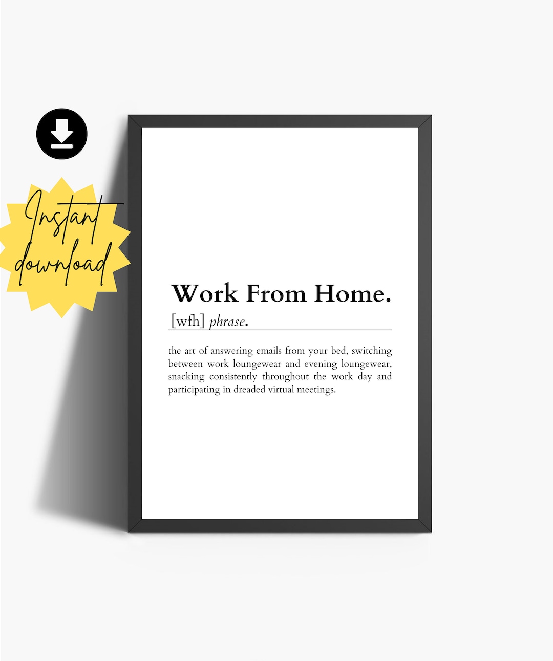 Work From Home Definition Print: Dictionary Style Art (digital Download ...