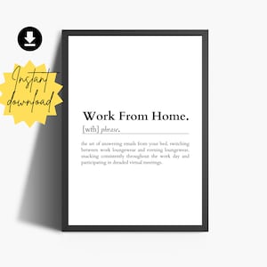 Work From Home Definition | Dictionary Style Definition Print | Home ...