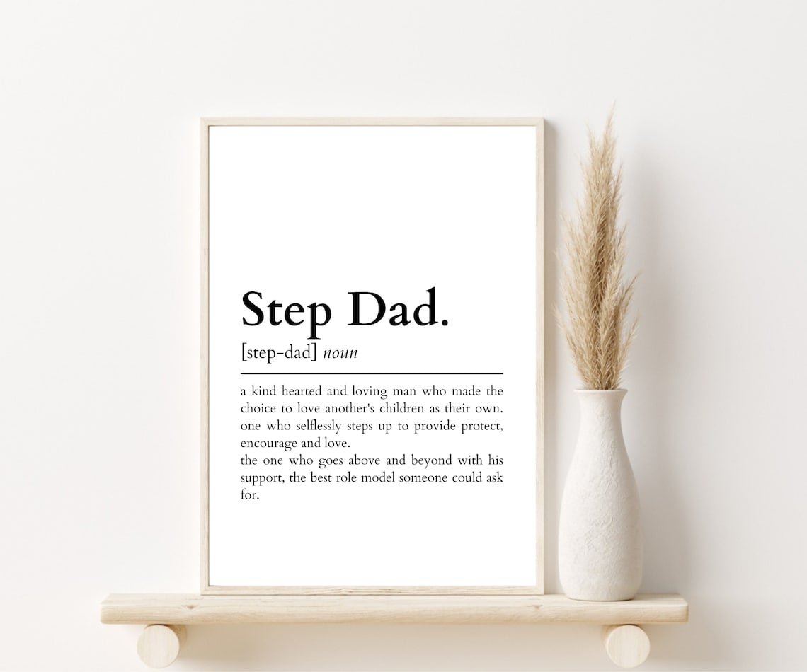 Step Dad Definition Print | Step Dad Gifts | Step Dad Fathers Day Gift ...