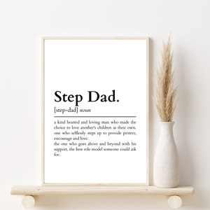 Step Dad Definition Print | Step Dad Gifts | Step Dad Fathers Day Gift ...