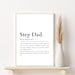 Step Dad Definition Print | Step Dad Gifts | Step Dad Fathers Day Gift ...
