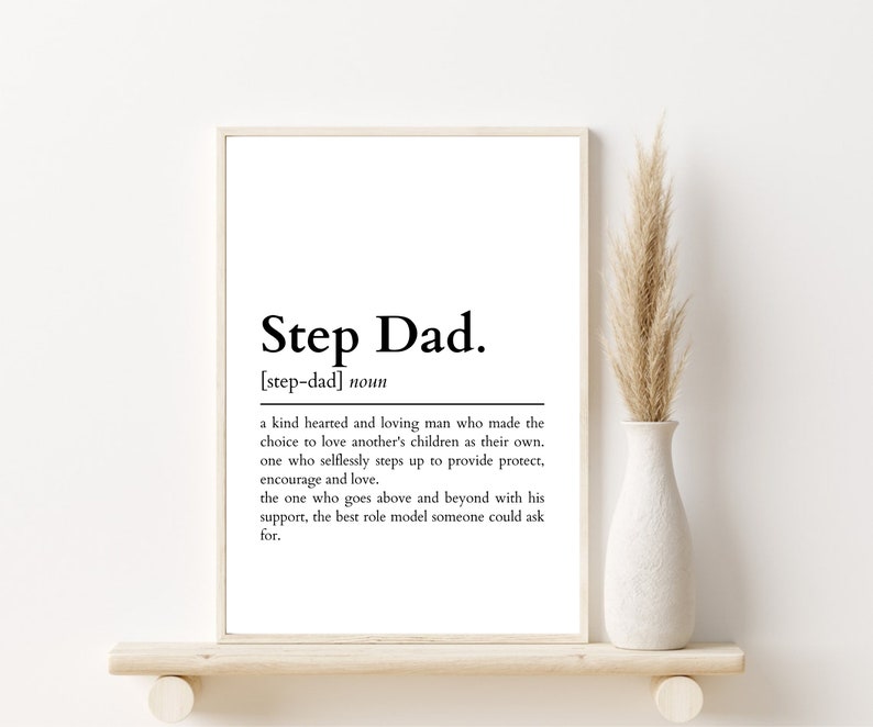 Step Dad Definition Print | Step Dad Gifts | Step Dad Fathers Day Gift ...