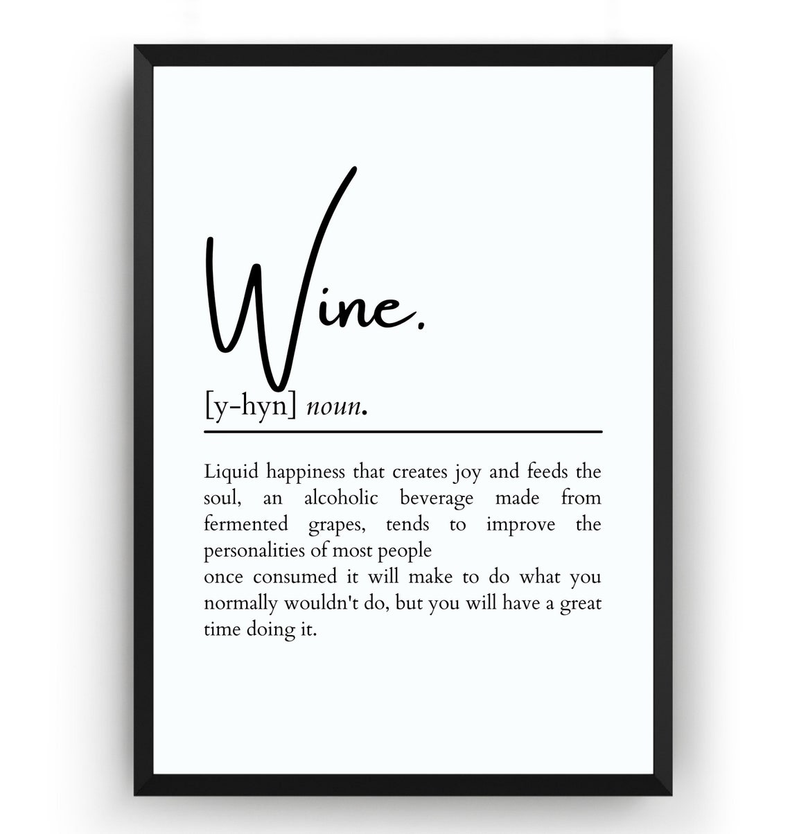 Wine Definition Prints Wine Prints Kitchen Prints - Etsy