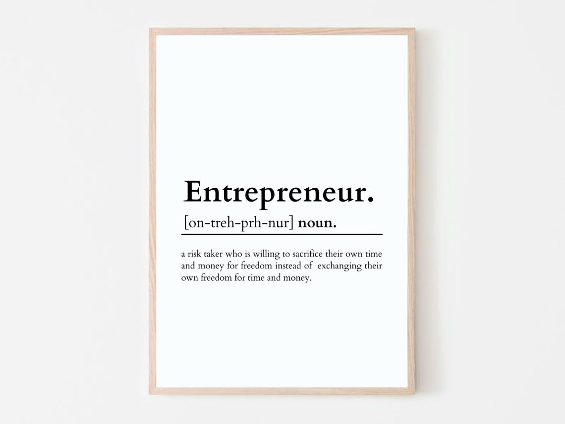 Entrepreneur Definition Print Dictionary Style Definition - Etsy