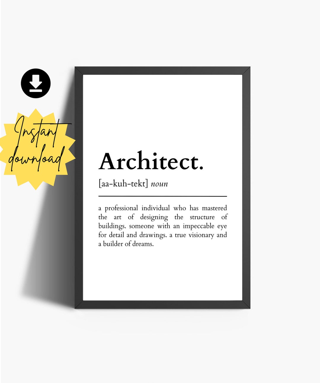 Architect Definition Print | Architect Gift | Dictionary Prints ...