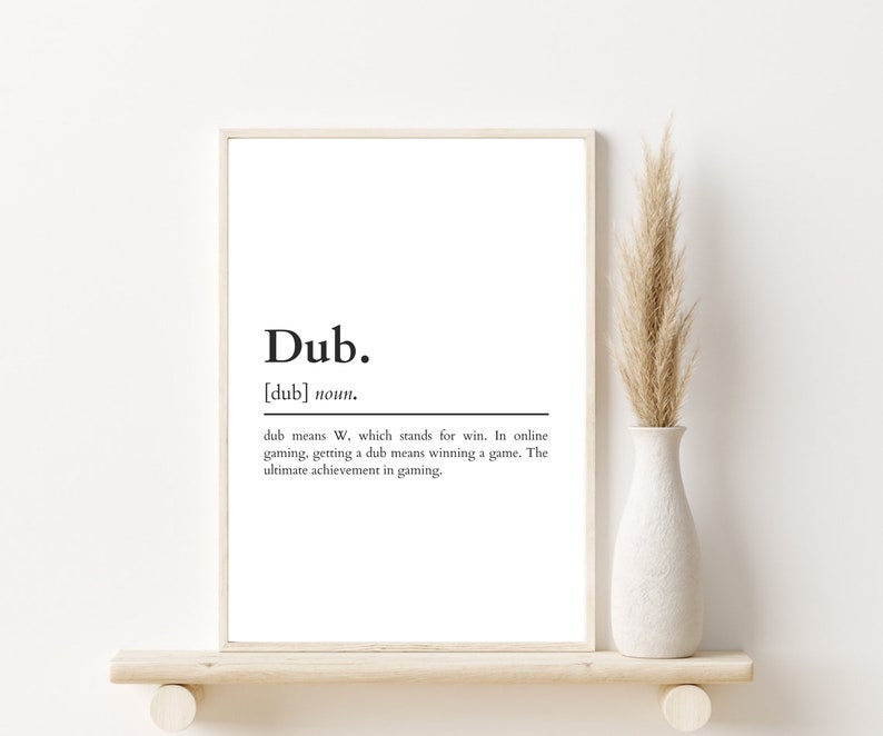 Dub Definition Gaming Print | Game Room Wall Art (digital Download) - Etsy