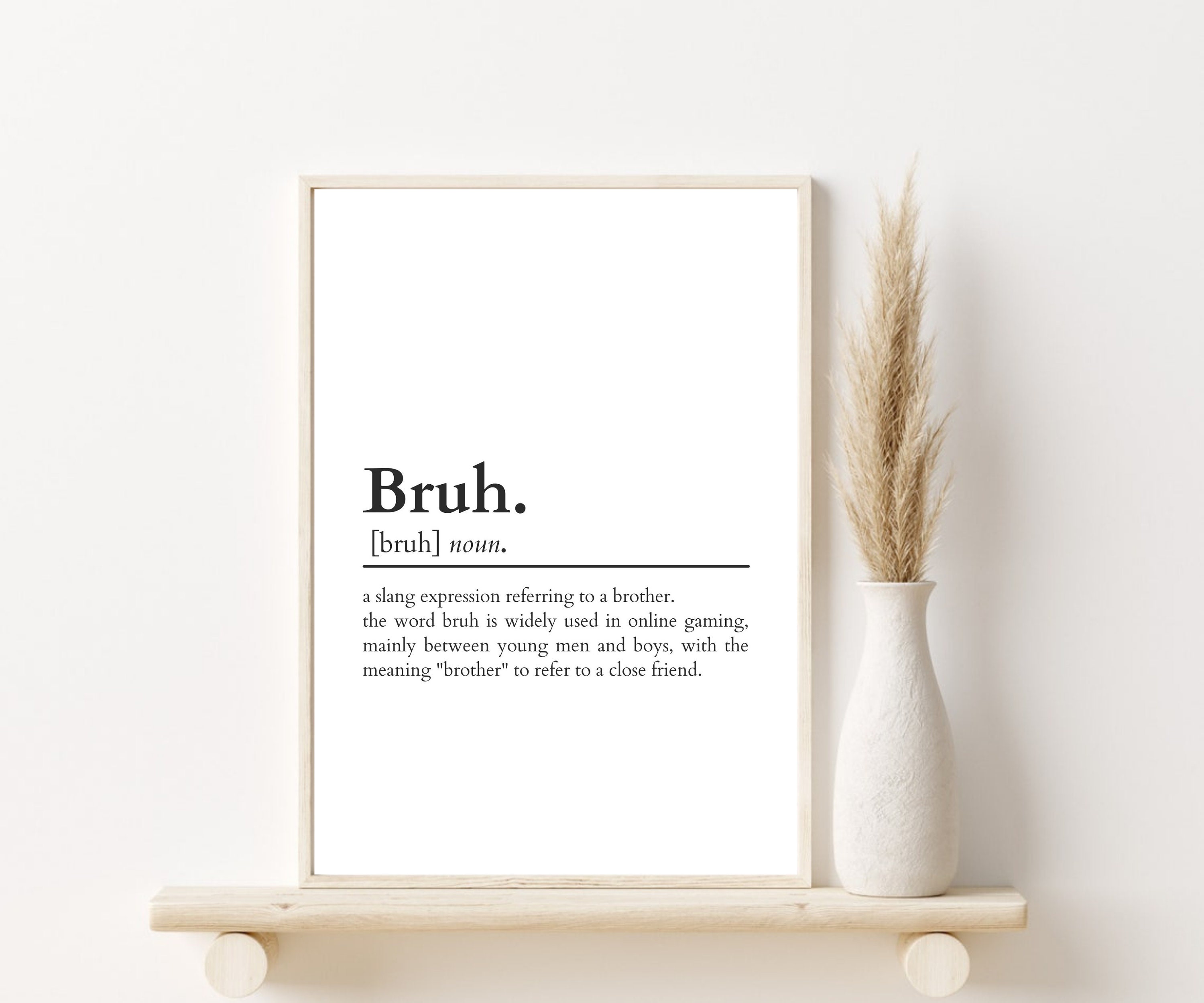 Gaming Prints | Bruh Definition Print | Game Room Wall Art | Gamer ...