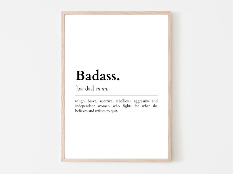 Badass Definition Print Badass Daughter Gift for Badass - Etsy