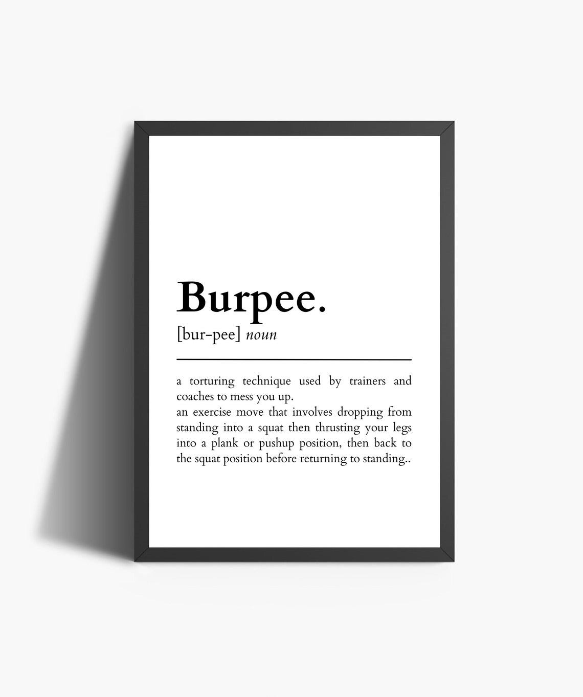 Burpee Definition Print Home Gym Wall Art Fitness Motivation Home Gym ...