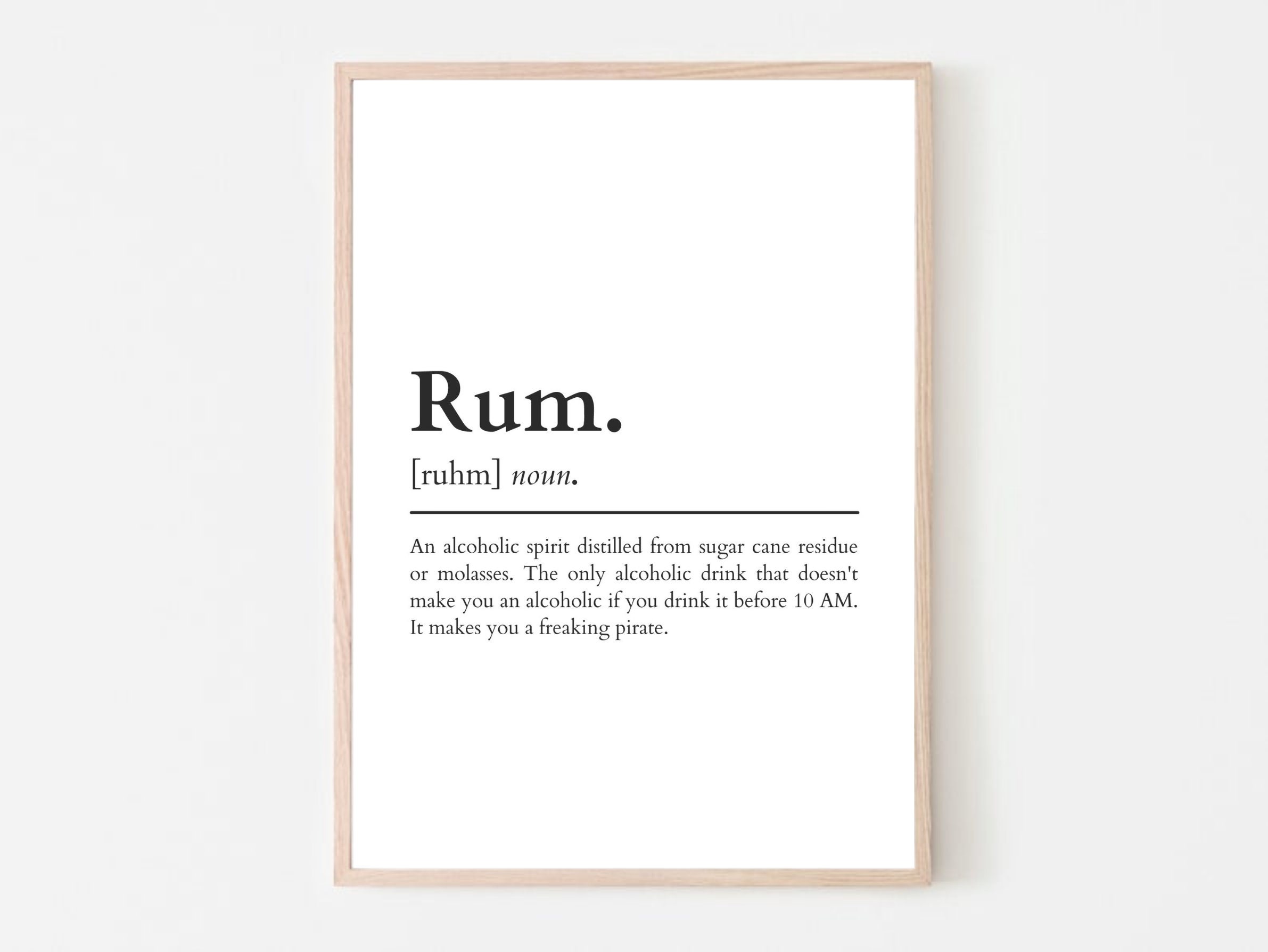 Rum Definition Print Gift for Rum Lovers Kitchen Prints - Etsy