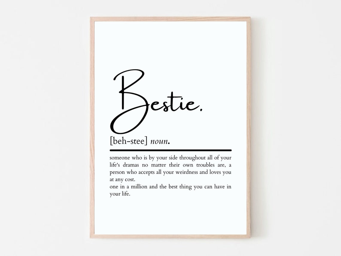 Bestie Definition Dictionary Style Print Relationship - Etsy