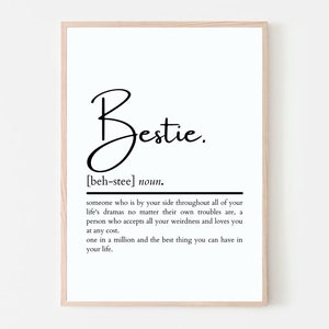 Bestie Definition | Dictionary Style Print | Relationship Gifts | Love ...