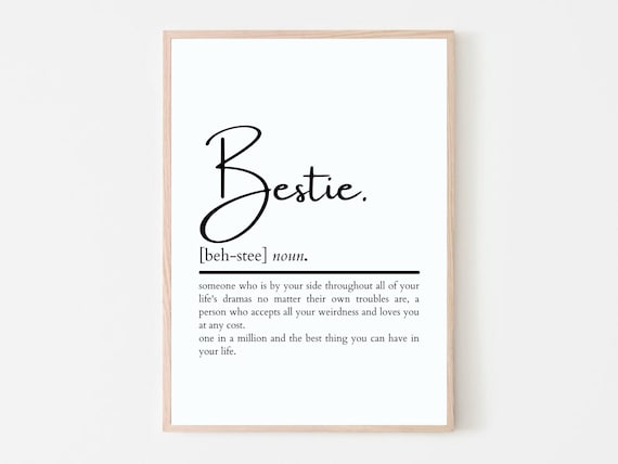 Bestie Definition Dictionary Style Print Relationship | Etsy