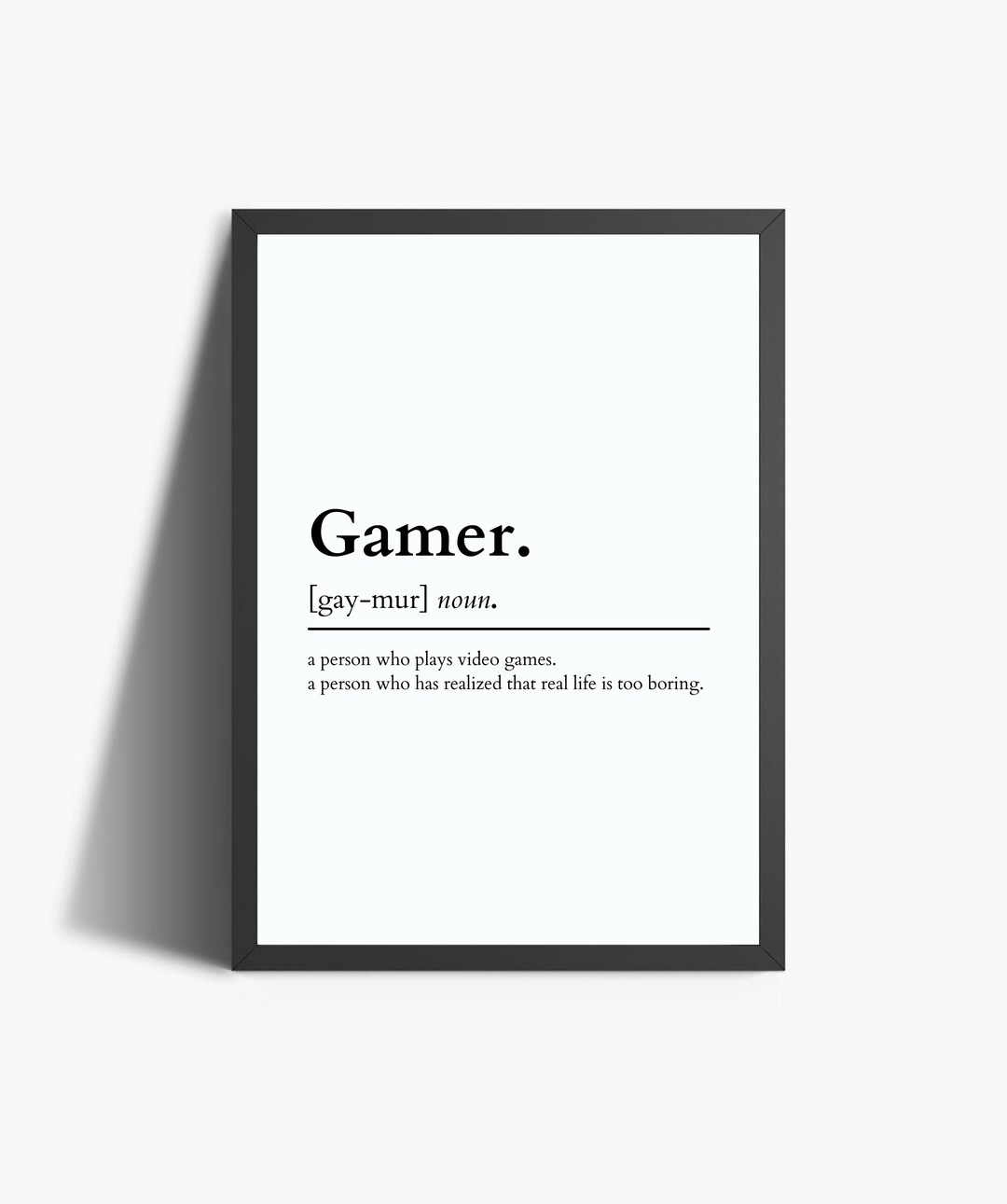 Gamer Definition Print Game Room Decor Gaming Quotes - Etsy