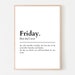 Friday Definition Print: Funny Office Wall Art (digital Download) - Etsy