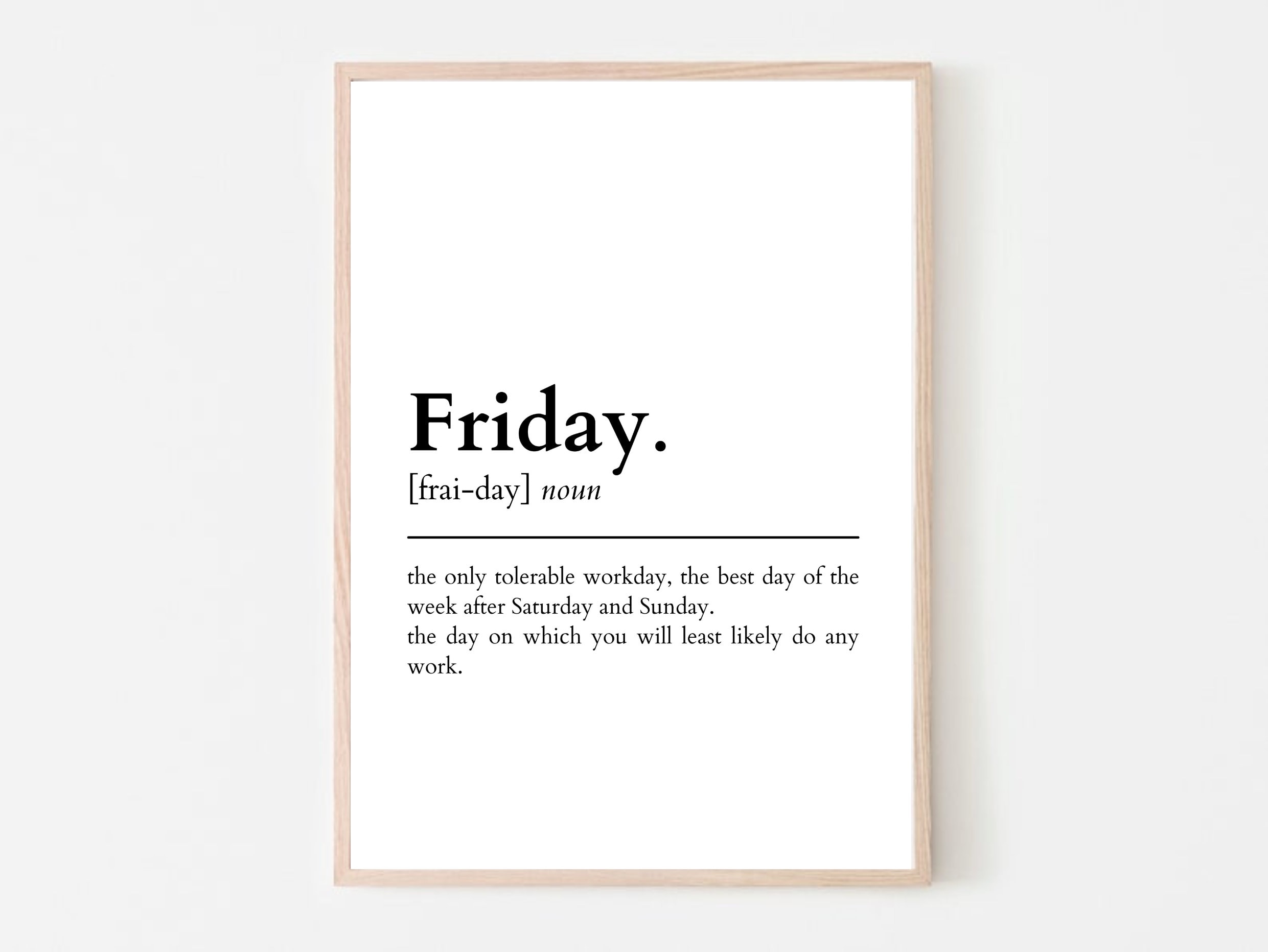 Friday Definition Print: Funny Office Wall Art (digital Download) - Etsy