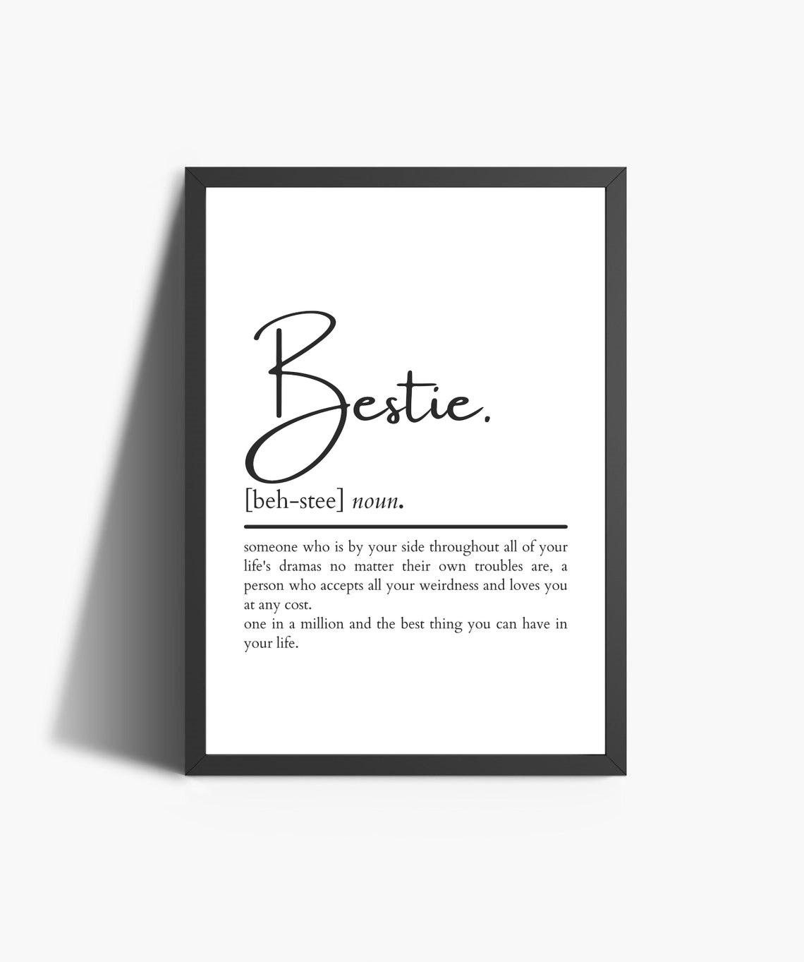 Bestie Definition Dictionary Style Print Relationship - Etsy