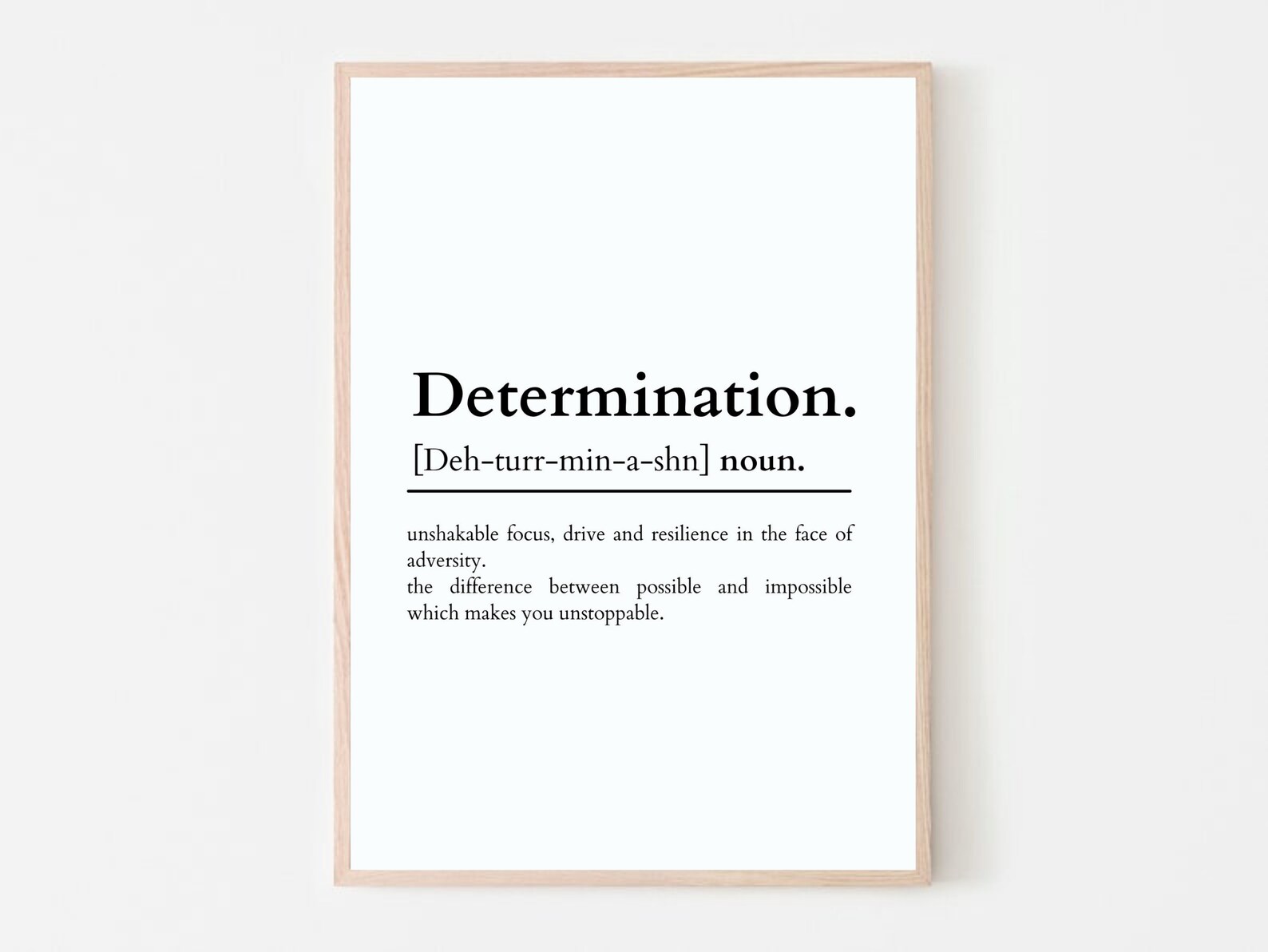 Determination Definition Print Home Office Decor Inspirational Quotes ...