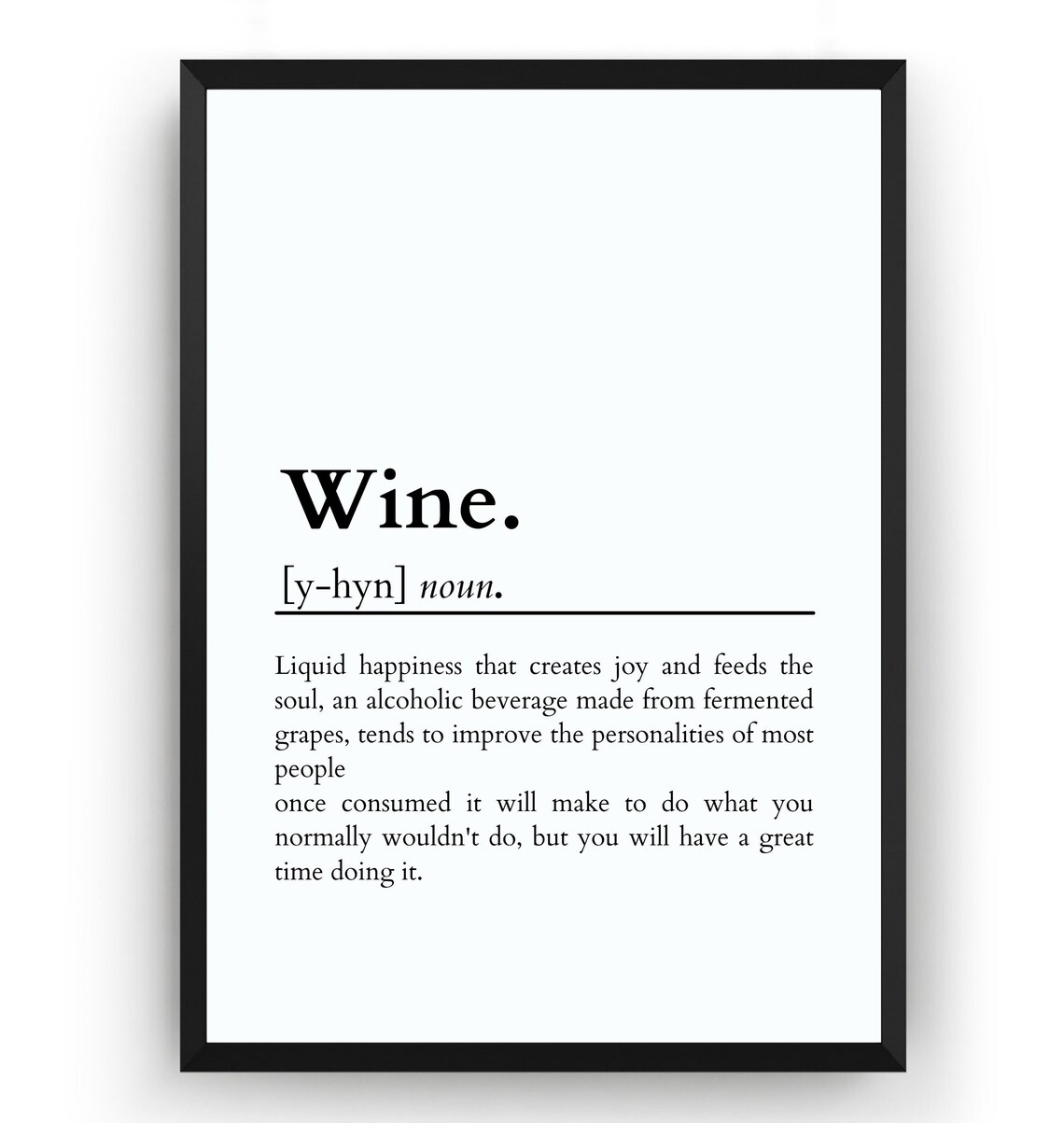 Wine Definition Prints Wine Prints Kitchen Prints - Etsy