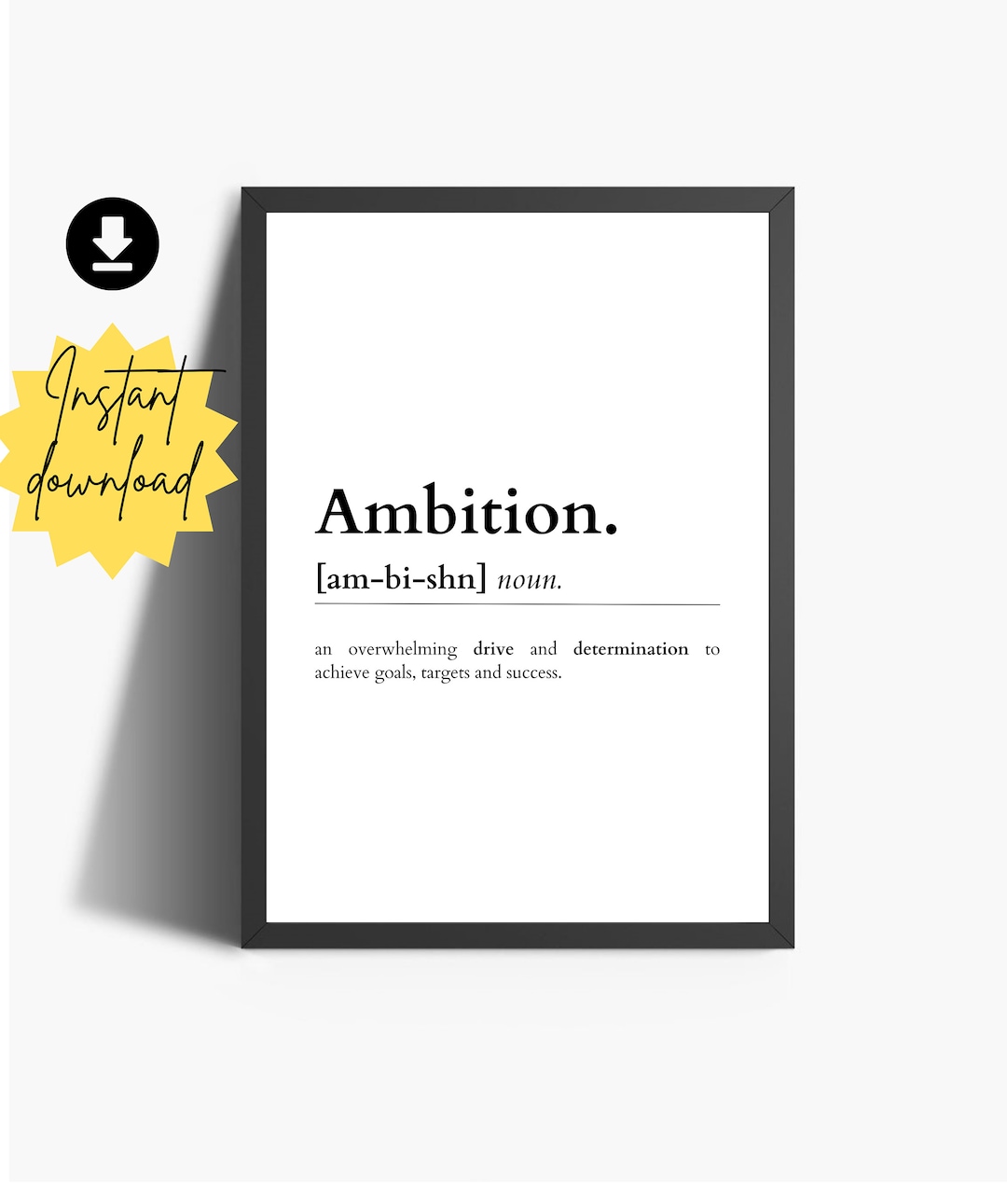 Ambition Definition Print | Office Decor | Home Office Print ...
