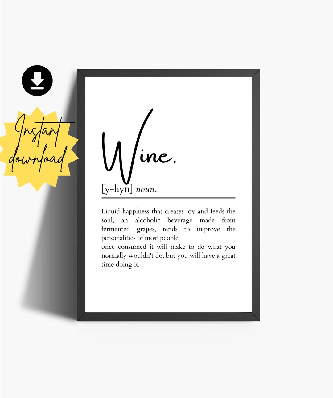 Wine Definition Prints | Wine Prints | Kitchen Prints | Definition ...