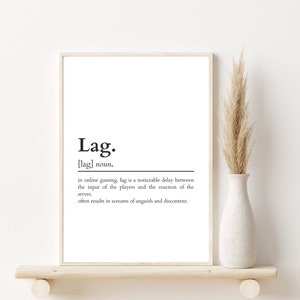 Lag Definition Print | Game Room Wall Art (digital Download) - Etsy