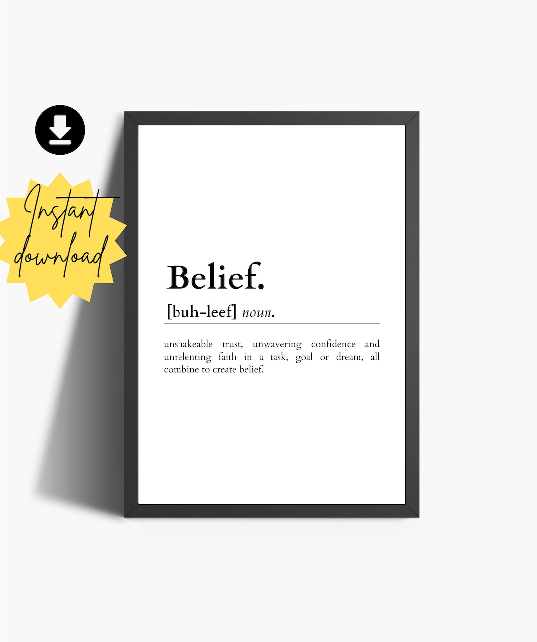 Belief Definition Print | Inspirational Prints | Motivational Prints ...
