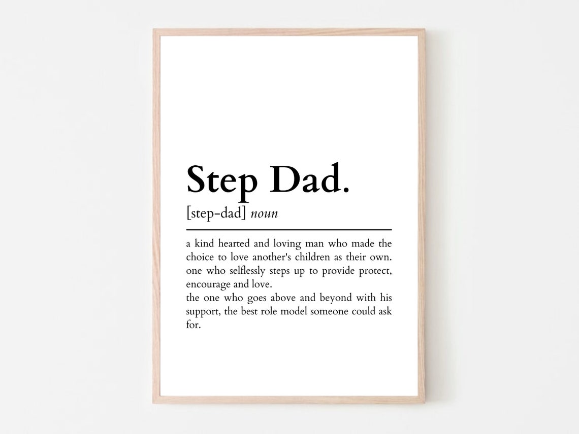 Step Dad Definition Print | Step Dad Gifts | Step Dad Fathers Day Gift ...
