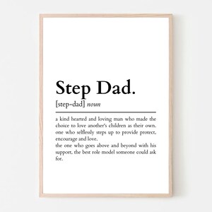 Step Dad Definition Print | Step Dad Gifts | Step Dad Fathers Day Gift ...