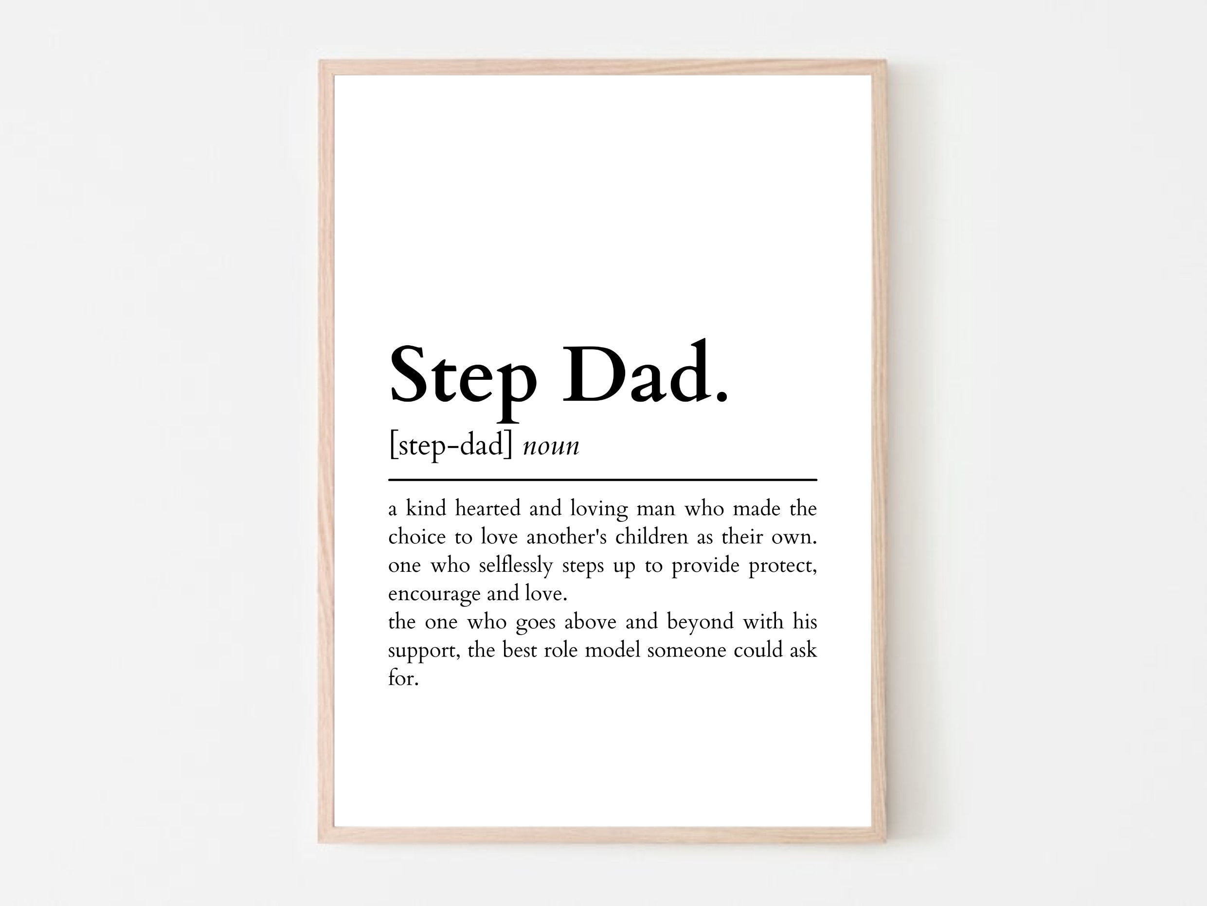 Step Dad Definition Print | Step Dad Gifts | Step Dad Fathers Day Gift ...