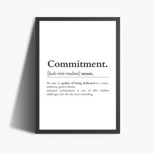 Commitment Definition Print | Motivational Print | Dictionary Style ...