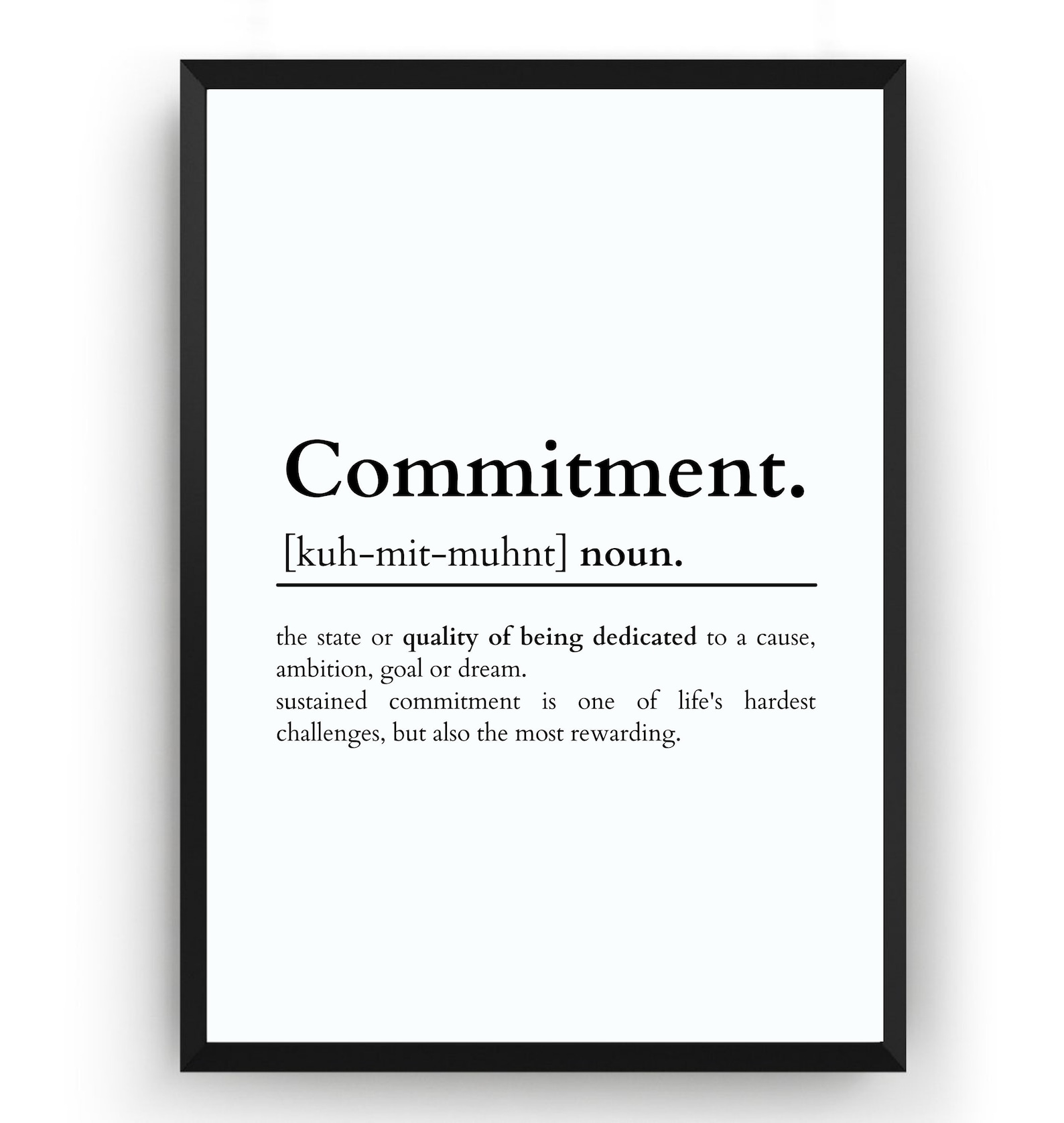 Commitment Definition Print Motivational Print - Etsy