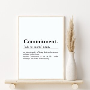 Commitment Definition Print | Motivational Print | Dictionary Style ...