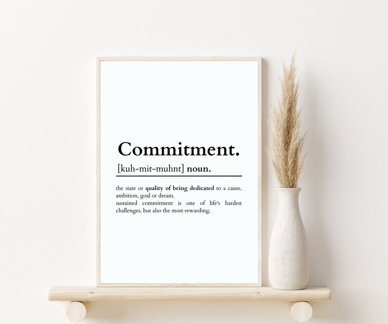 Commitment Definition Print Motivational Print Dictionary Style commitment-definition-print-motivational-print-dictionary-style