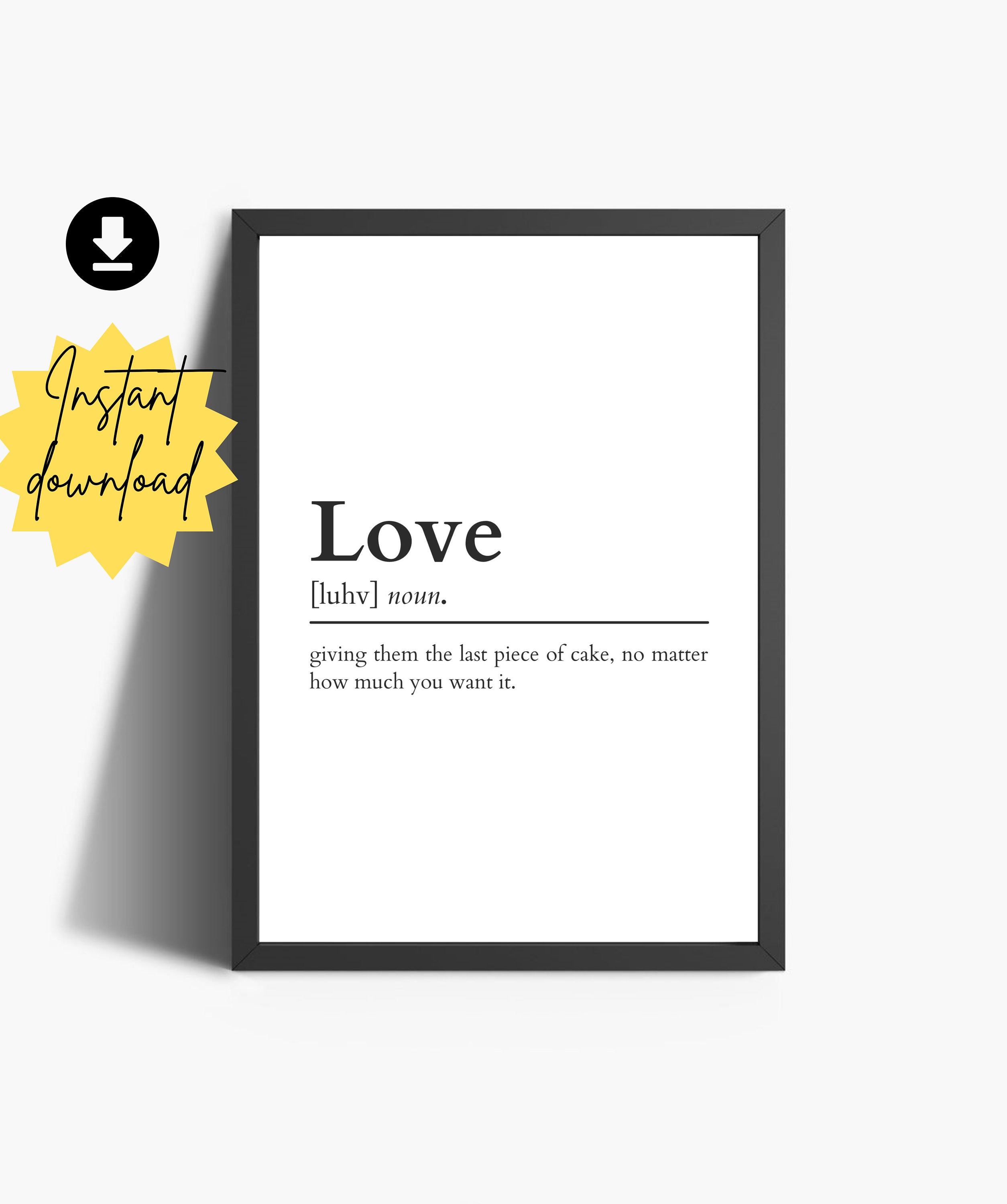 Love Definition Print Bedroom Wall Decor Love Quotes Dictionary Style ...