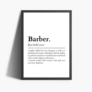 Barber Definition Print | Barber Wall Art | Salon Decor | Salon Print ...