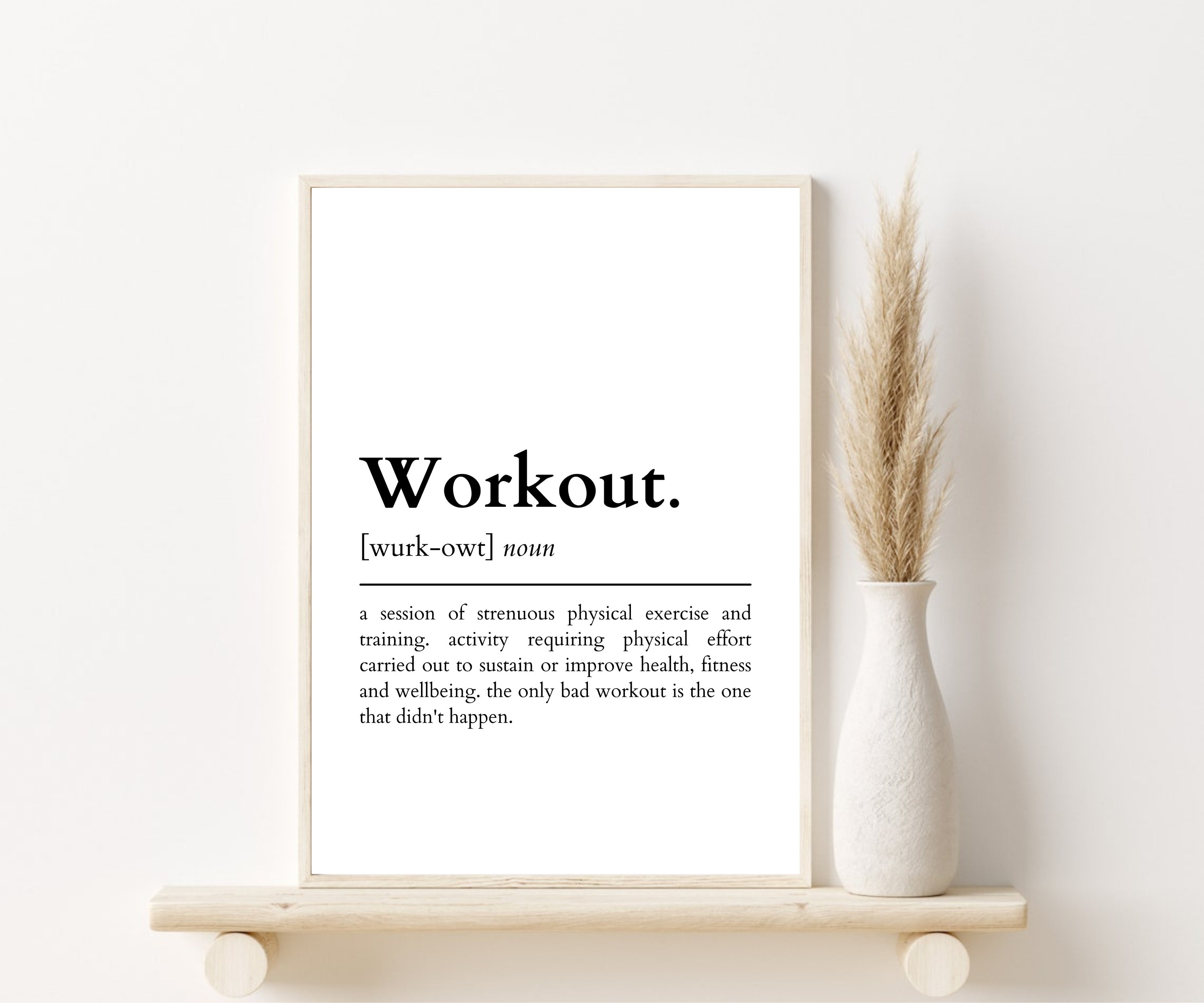 Workout Definition Print Gym Motivational Wall Art Home Gym Wall Art ...