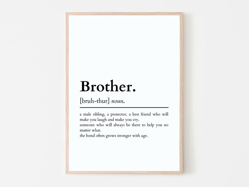 Brother Definition Print: Dictionary Wall Art (digital Download) - Etsy