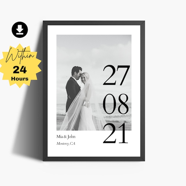 Wedding Date Art - Etsy