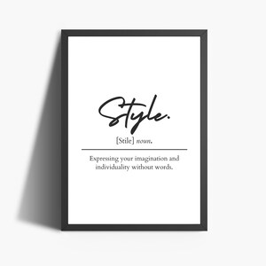 Style Definition Print | Fashion Wall Art | Salon Print | Dressing Room ...