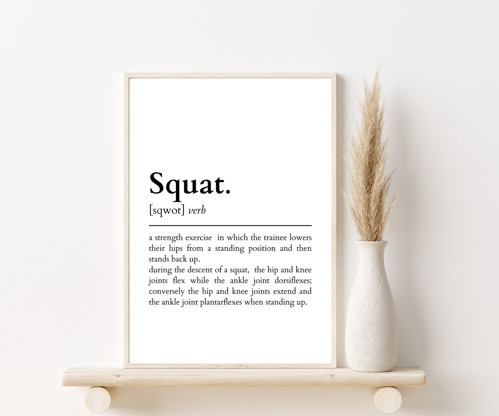 Squat Definition Prints | Gym Wall Art | Workout Motivation | Fitness ...