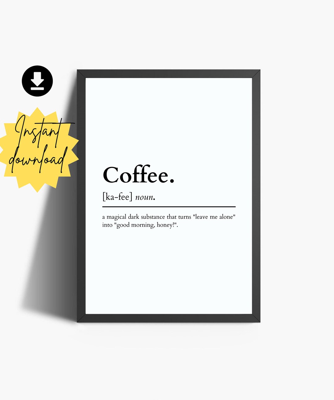 Coffee Definition Print | Printable Coffee Definition | Gift for Coffee ...