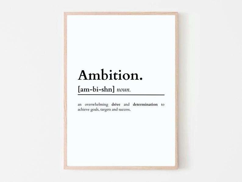Ambition Definition Print Office Decor Home Office Print - Etsy