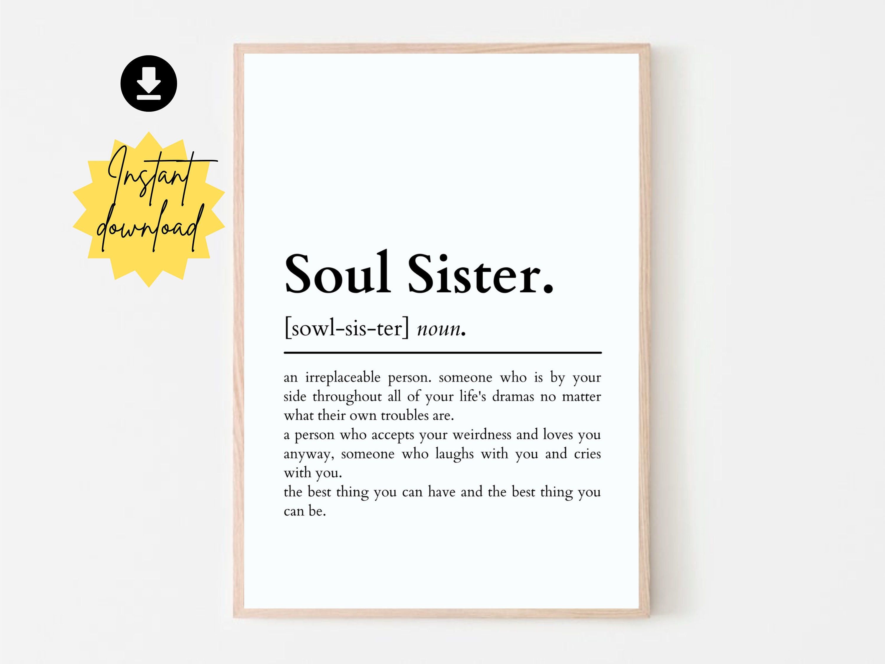 Soul Sister Print Friendship Print Soul Sister Definition - Etsy