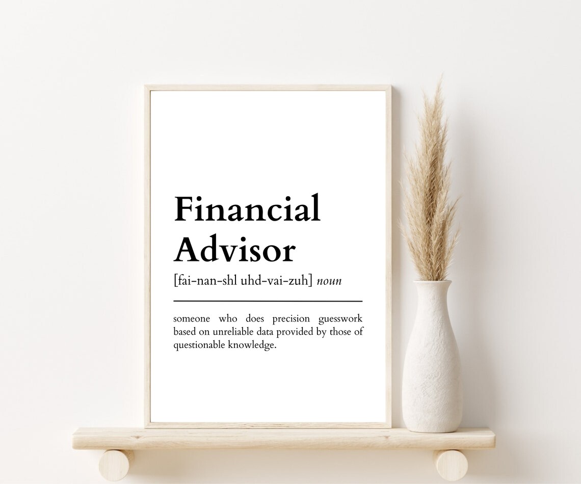 Financial Advisor Definition Print | Gift for Accountant | Finance Wall ...