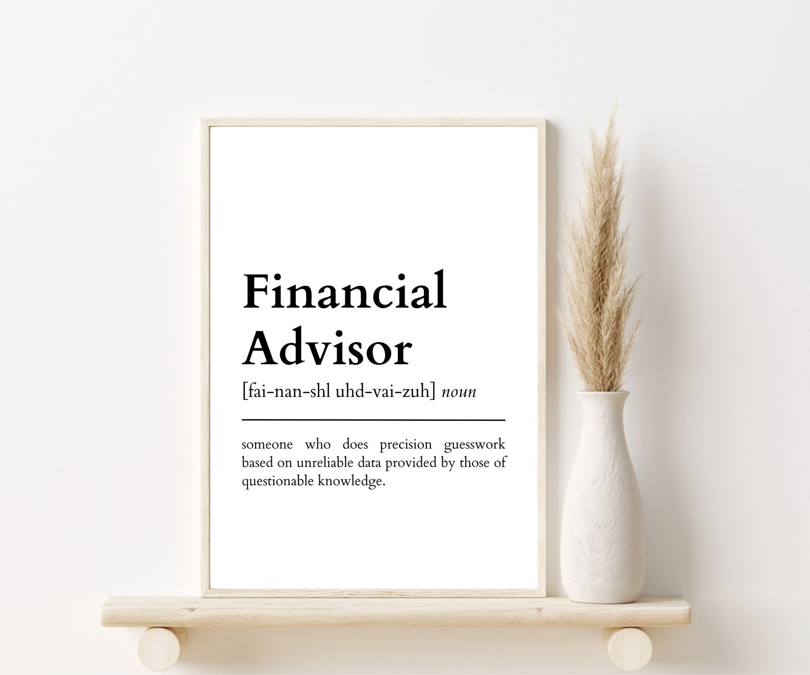 Financial Advisor Definition Print | Gift for Accountant | Finance Wall ...