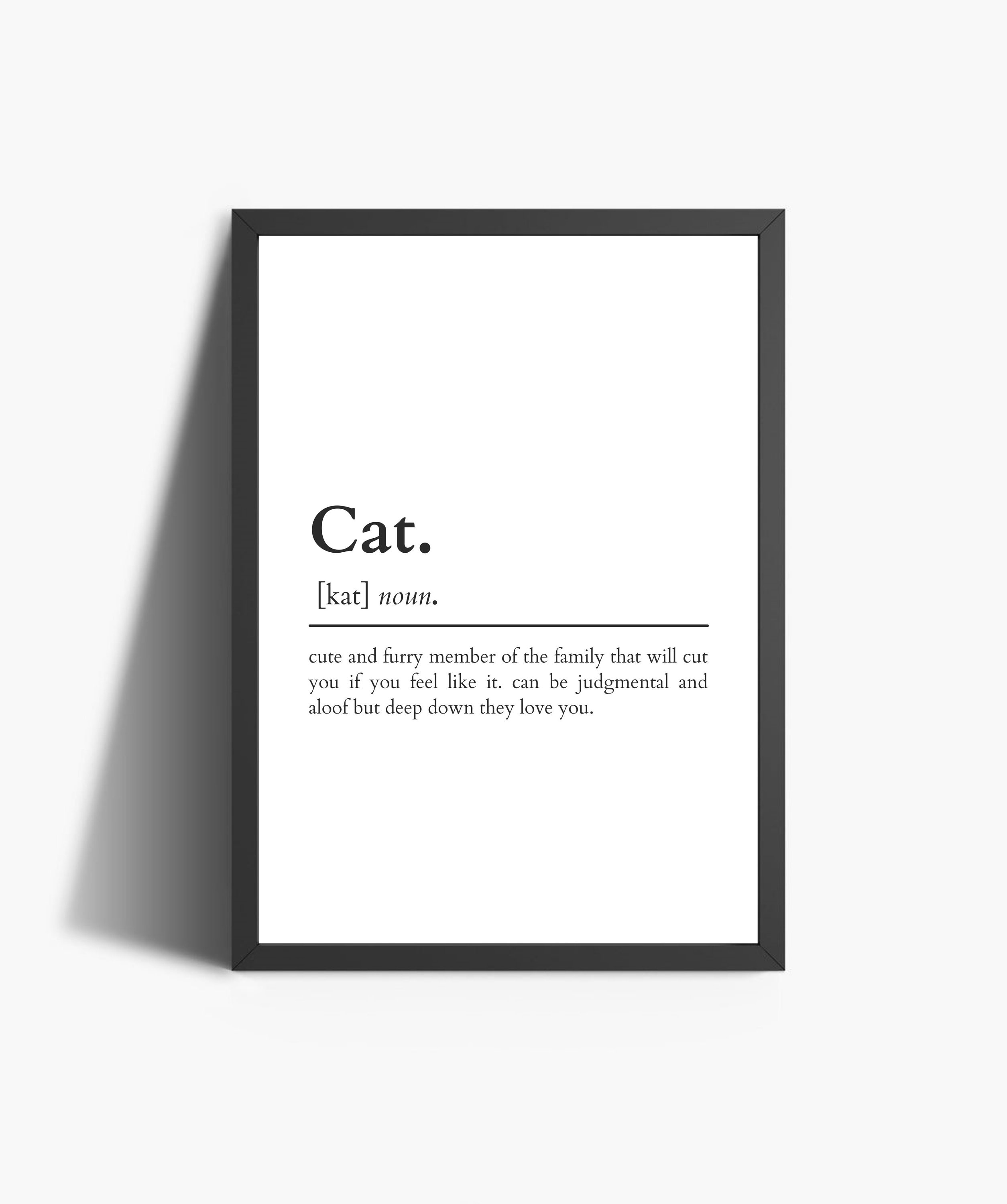 Cat Definition Print: Dictionary Style Wall Art (digital Download) - Etsy
