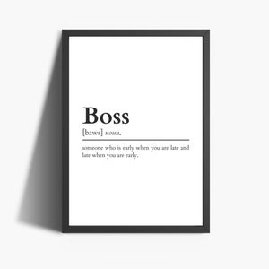 Boss Definition Print: Office Wall Art (digital Download) - Etsy